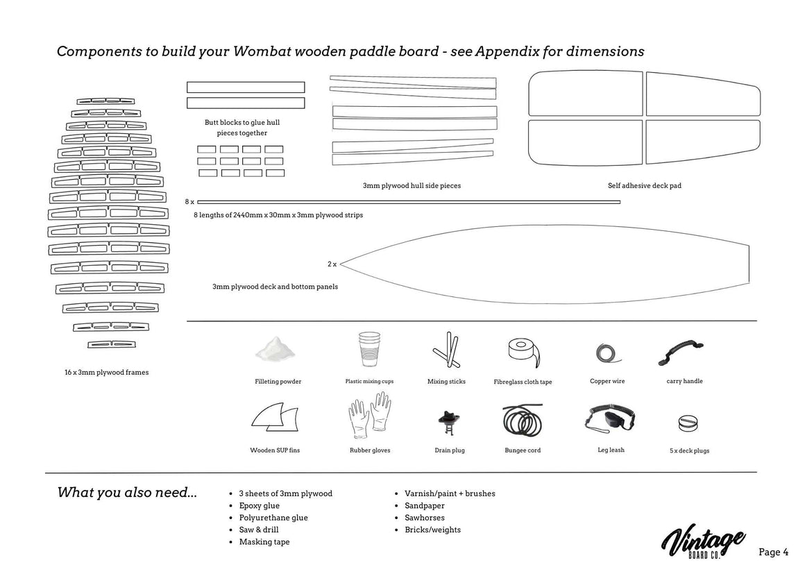 Instant download wooden paddle board plans – Vintage Board Co.